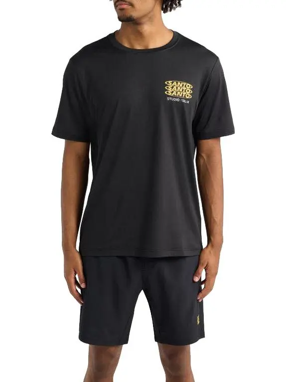 SANTO STUDIO Line Up Performance Graphic T-shirt - Black
