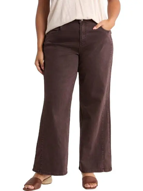 Kut From The Kloth Meg High Waist Wide Leg Jeans - Chocolate