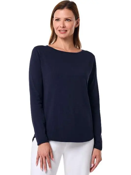 Coolibar Heyday Side Split Long Sleeve Shirt With Upf 50+ Sun Protection - Navy