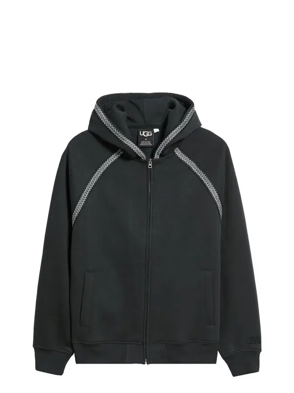 UGG Tasman Zip Hoodie With Uggbraid Detailing - Tar