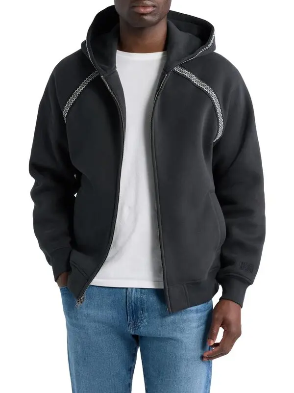 UGG Tasman Zip Hoodie With Uggbraid Detailing - Tar