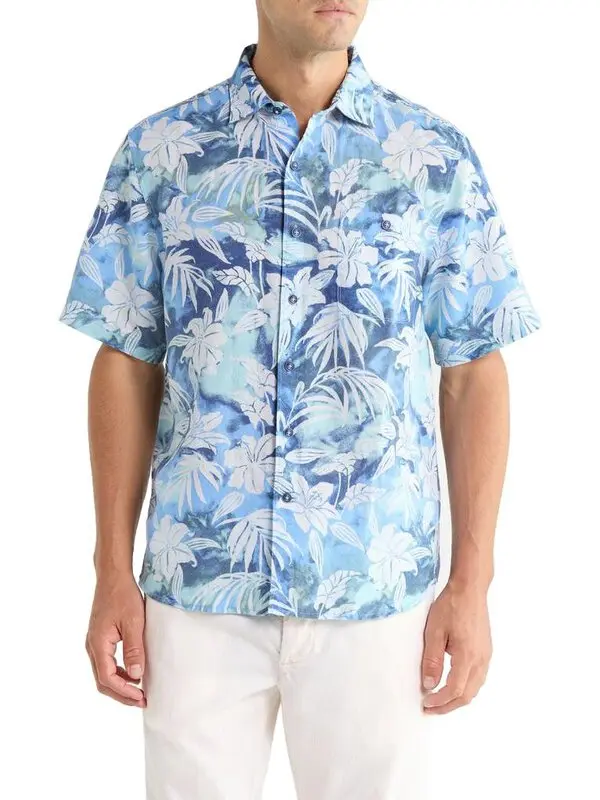 Tommy Bahama Sand Sunset Ombre Floral Shirt - Spring Sky