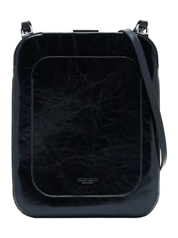 Giorgio Armani X 10 Corso Como Patent Leather Shoulder Bag - Black