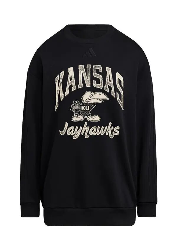 Adidas Kansas Jayhawks Crewneck Sweatshirt - Black / Multi