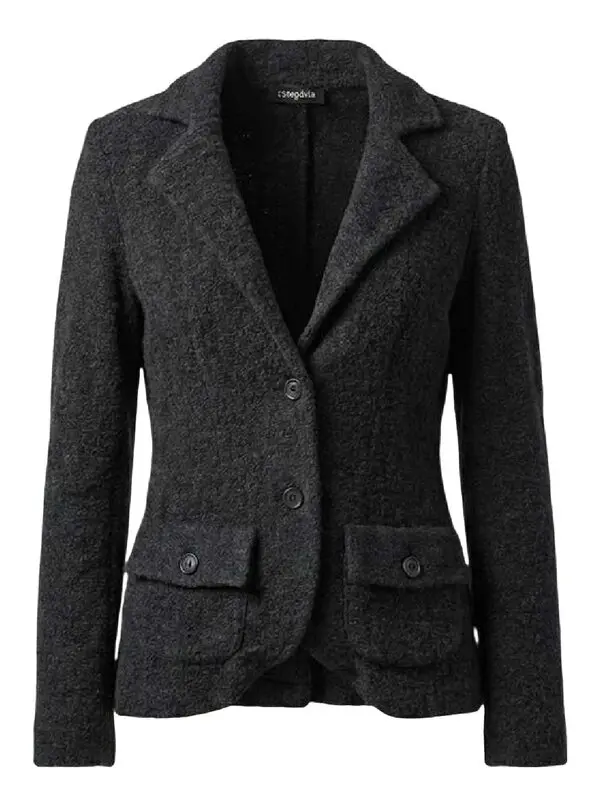 CONQUISTA Tailored Textured Blazer - Grey