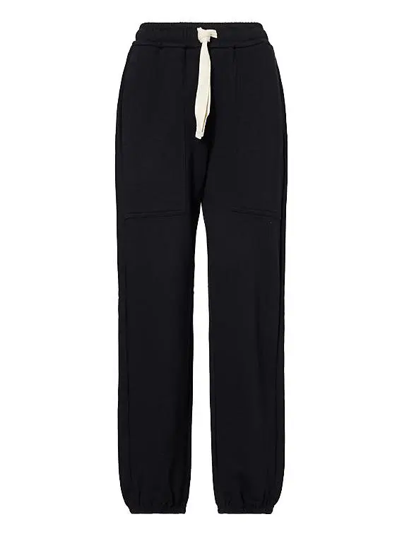 ME+EM Cuffed Cotton-blend Jogging Bottoms - Black