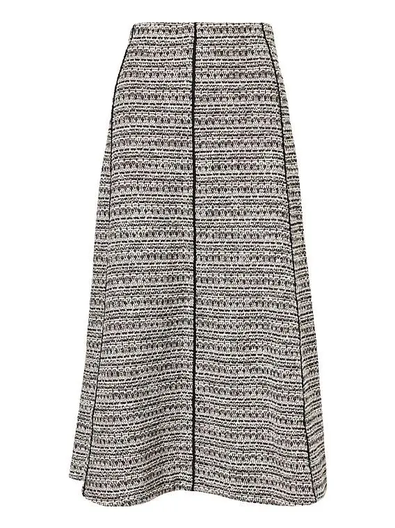 ME+EM Cotton-blend Midi Skirt - Brown Multi