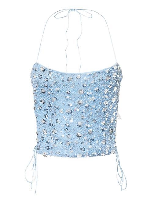 JADED LONDON Sequin Lace Corset Top - Blue