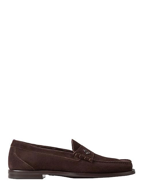 JIMMY CHOO Ethan Velvet Suede Loafers - Chocolate