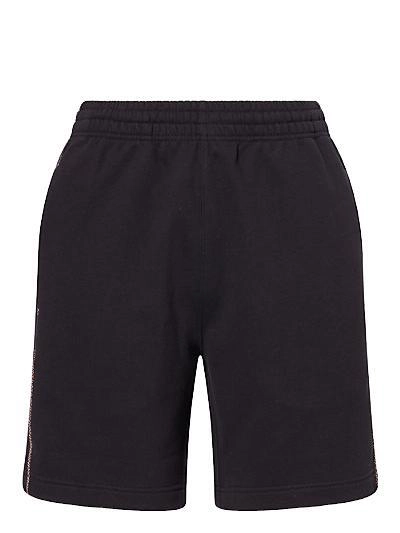 Burberry Check Piping Cotton-jersey Shorts - Black
