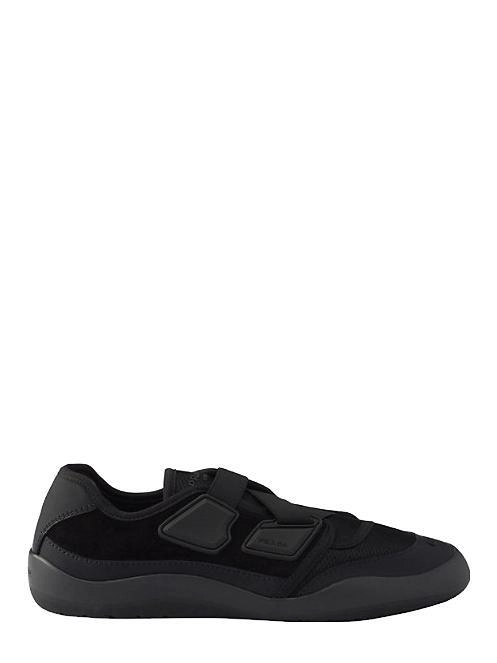 Prada Speedrock Technical Leather And Mesh Trainers - Black