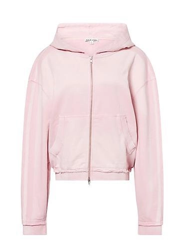 JADED LONDON Sporty Striped Cotton-jersey Hoody - Pink
