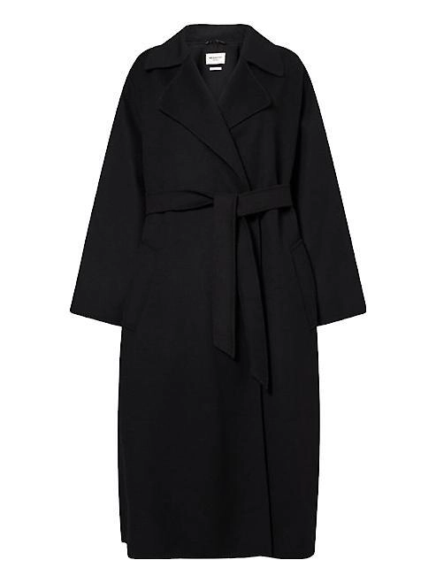 Max Mara Brushed Wool Coat - Black
