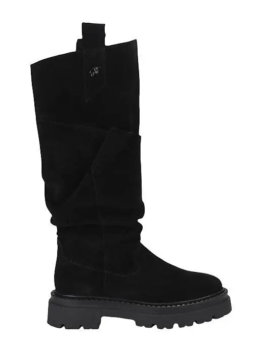 Steve Madden Kiona High-leg Flat Suede Boots - Black