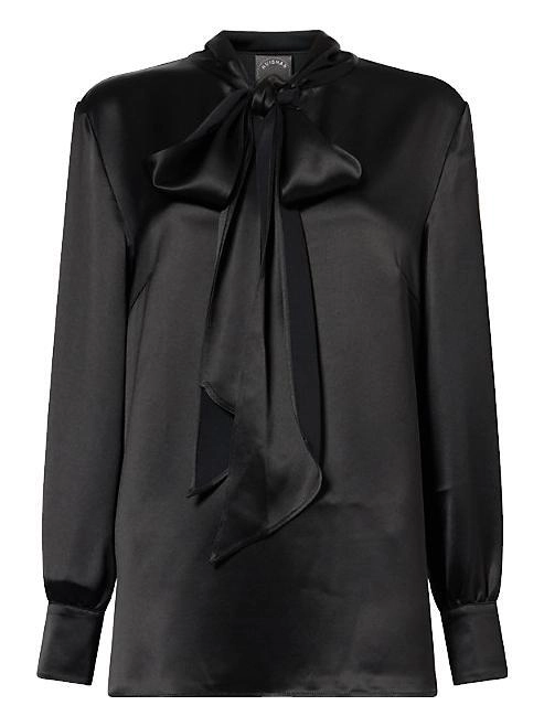 Huishan Zhang Draped Satin Blouse - Black