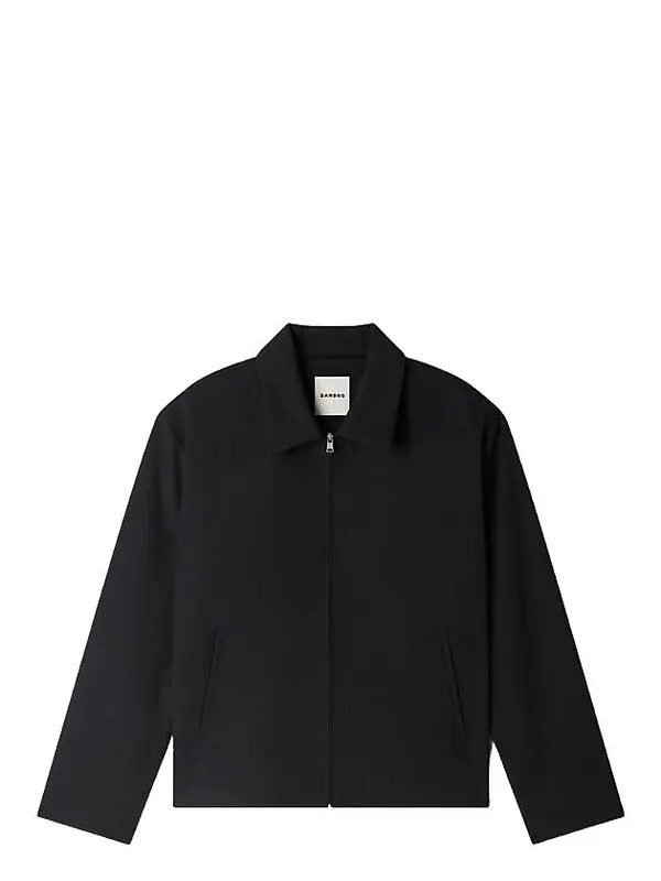 Sandro Wool-blend Zip-up Jacket - Black