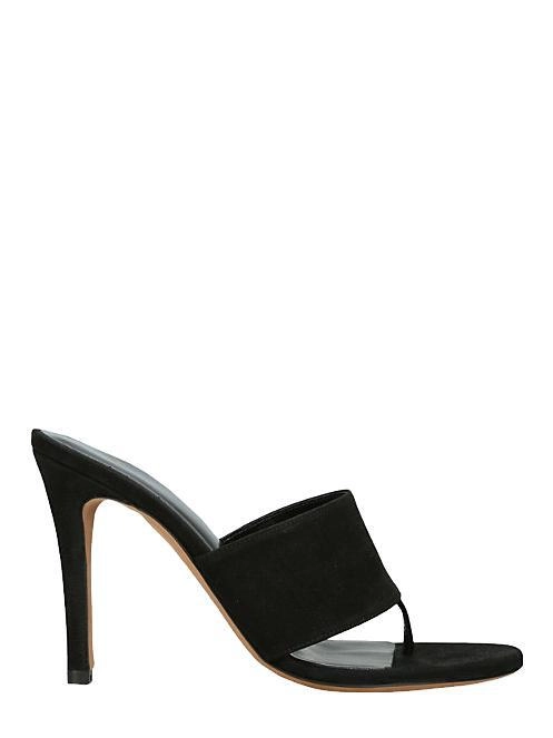 JUDE Suede Heeled Sandals With Stiletto Heel - Black