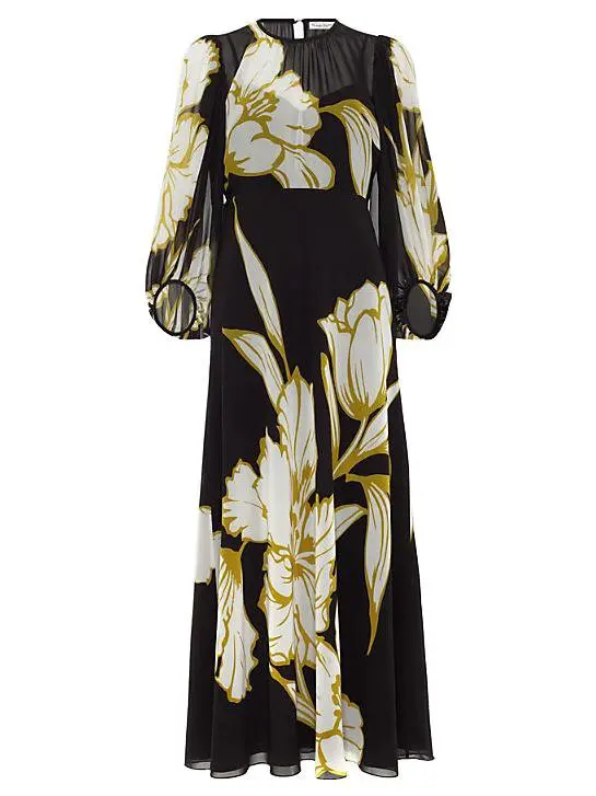 PHASE EIGHT Eve Floral-print Woven Maxi Dress - Black Multi