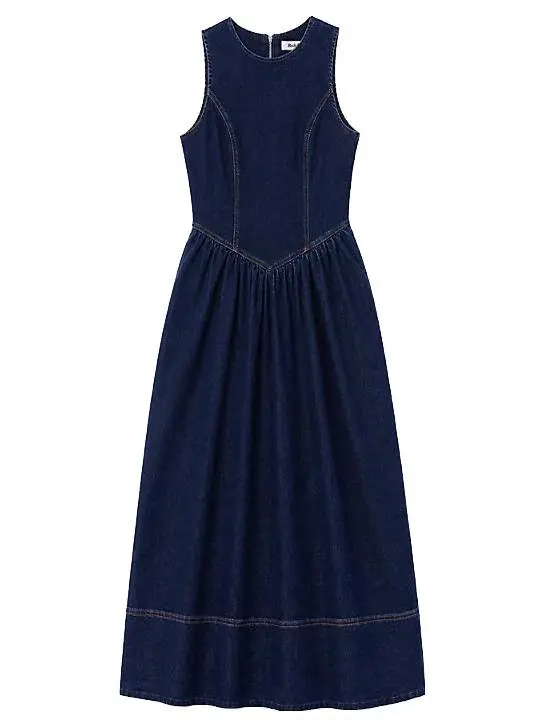 RO&ZO Racer Sleeveless Denim Midi Dress - Blue