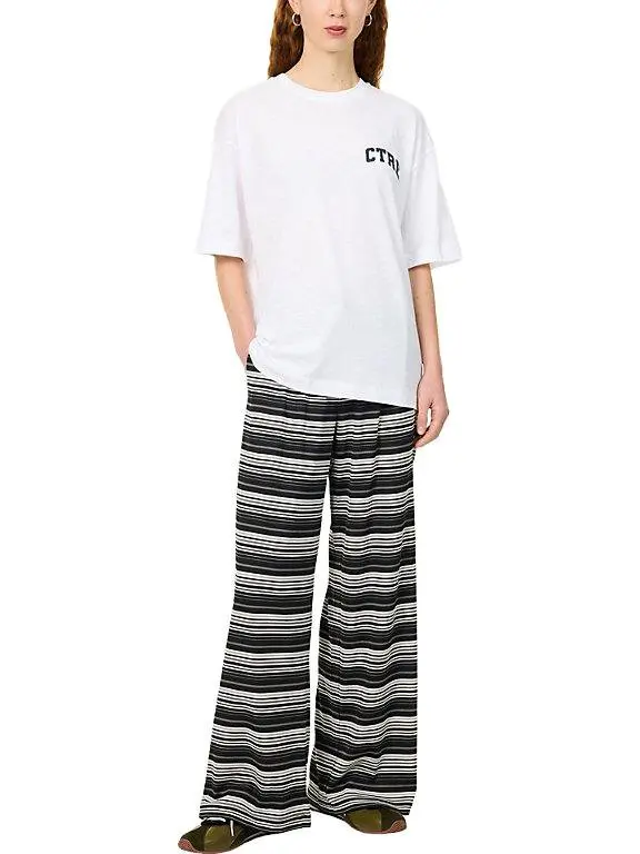 THE COUTURE CLUB Cc Tre Short-sleeve Cotton-jersey T-shirt - White