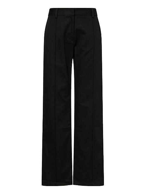 THE DROPPED COLLECTION Mid-rise Tailored-fit Cotton-twill Trousers - Black