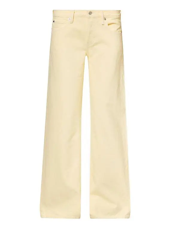 FRAME Amelia Wide Leg Flared Jeans - Limoncello