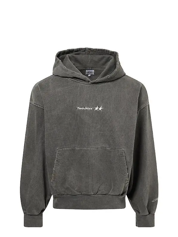 TWOJEYS Icon Logo-embroidered Cotton Hoody - Grey