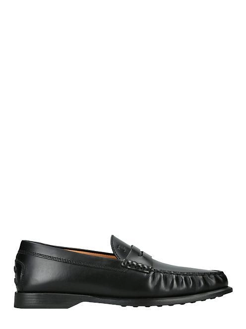 TOD'S Arricciato Leather Loafers - Black