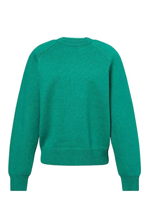 THE FRANKIE SHOP Lina Round Neck Wool-blend Jumper - Kelly Green