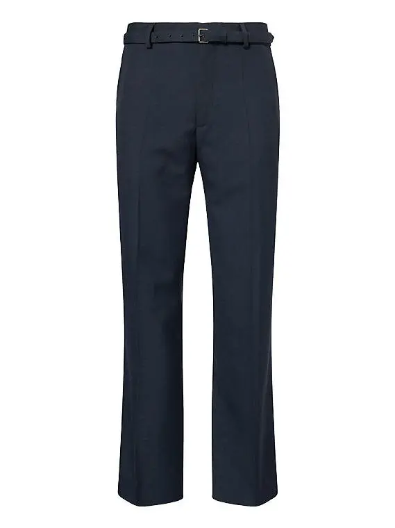 Dries Van Noten Preston Straight-leg Wool Trousers - Navy