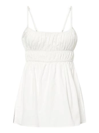 Dissh Zahara Ruched Cotton-poplin Top - White