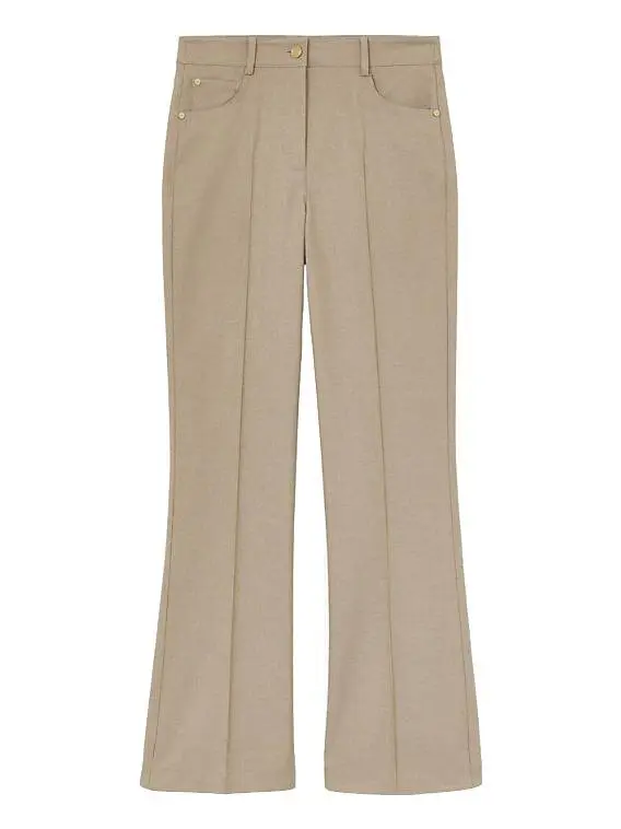 REISS Sofia Flared-leg Stretch-twill Trousers - Neutral