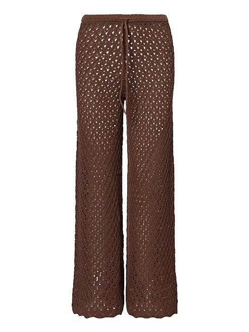 4TH & RECKLESS Katerina Wide-leg Cotton-blend Trousers - Chocolate