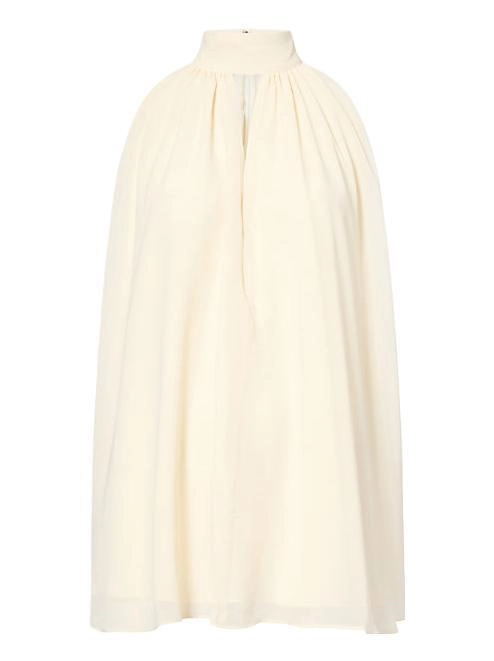 ROTATE BY BIRGER CHRISTENSEN Halterneck Front-slit Chiffon Top - Turtledove