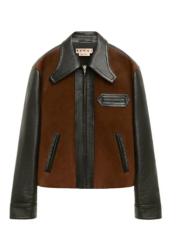 Marni Contrast Suede And Leather Jacket - 00n99