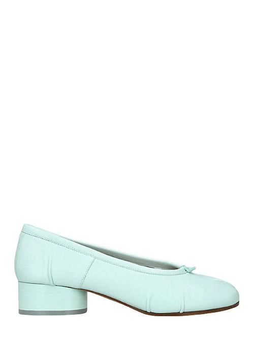 MAISON MARGIELA Tabi Ballerina Leather Heeled Shoes - Pale Green
