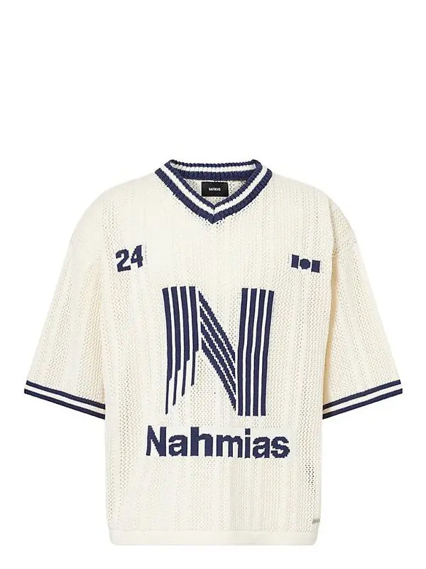 NAHMIAS Brand-motif Cotton Football Top - Ivory