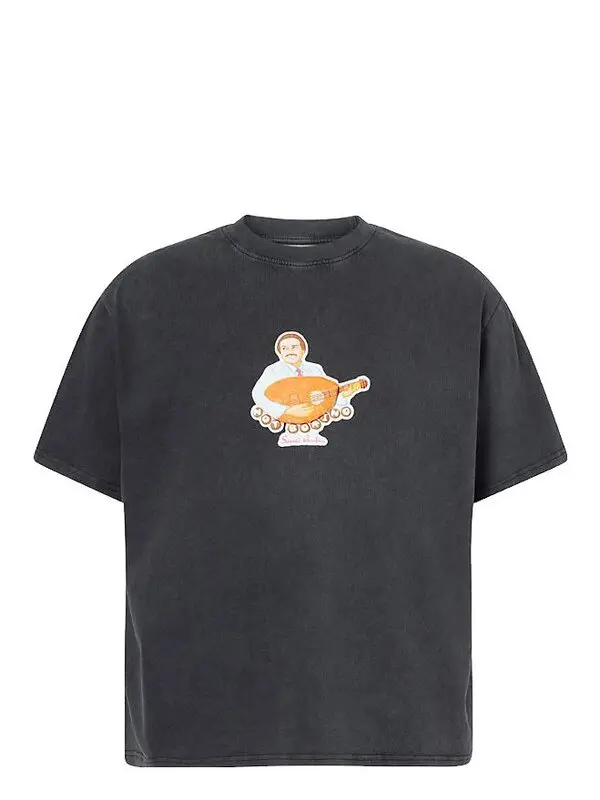 NOT BORING Abdo On Oud Graphic-print Cotton T-shirt - Black