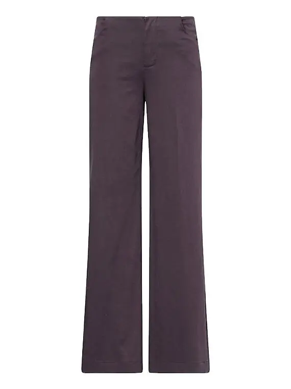 PEACHY DEN Twiggy Straight-leg Stretch-cotton Trousers - Fig