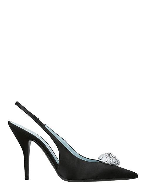 Valentino Garavani Coeur Royal 100 Slingback Satin Heels - Blk/other