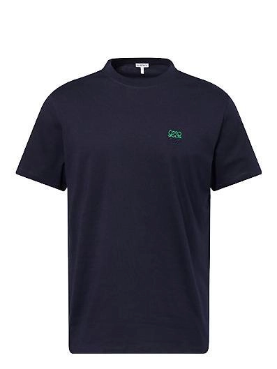 Loewe Anagram-embroidered Cotton T-shirt - Dark Navy