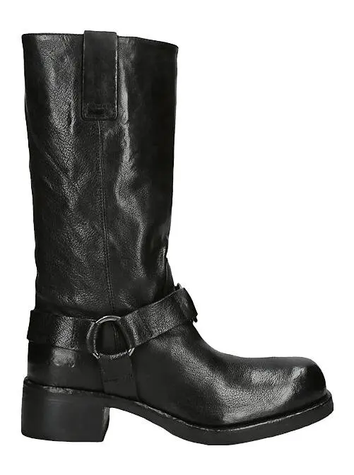 Officine Creative Dana Leather Knee-high Boots With Chunky Silhouette - Black