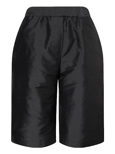REEM ALKANHAL Jojo Karate Straight-leg Taffeta Shorts - Black