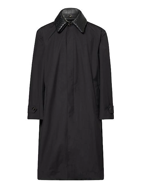 Bottega Veneta Technical Wool And Silk-blend Coat - Double Black