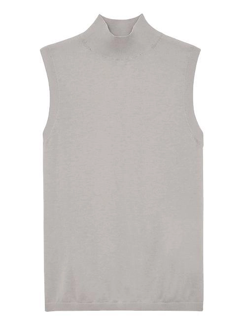 REISS Evelyn Wool Funnel Neck Vest - Grey