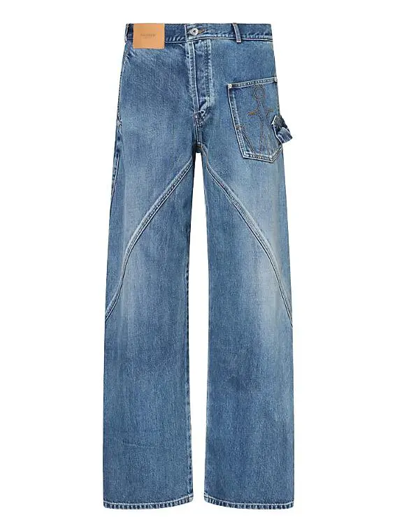 JW Anderson Twisted Workwear Denim Jeans - Mid Blue