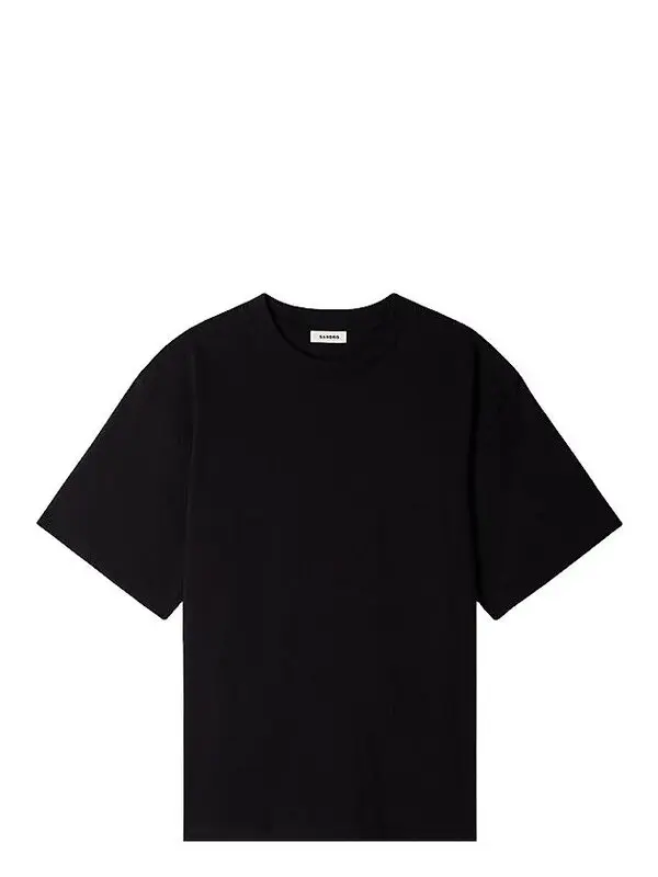 Sandro Crewneck Relaxed-fit Cotton T-shirt - Black