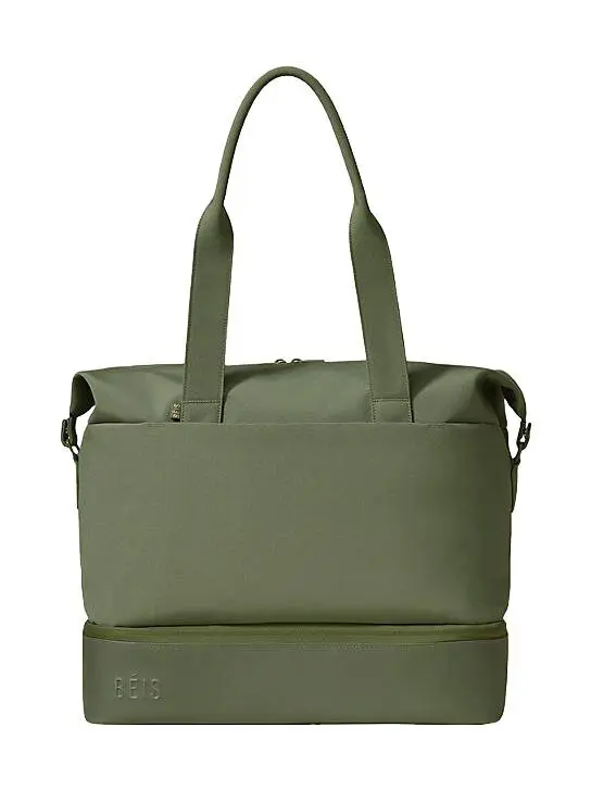 BEIS The Weekender Travel Bag With Leather Trim - Olive