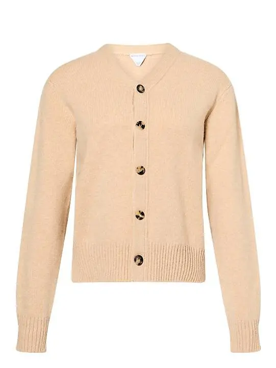 Bottega Veneta Cashmere Blend V-neck Cardigan - Wax