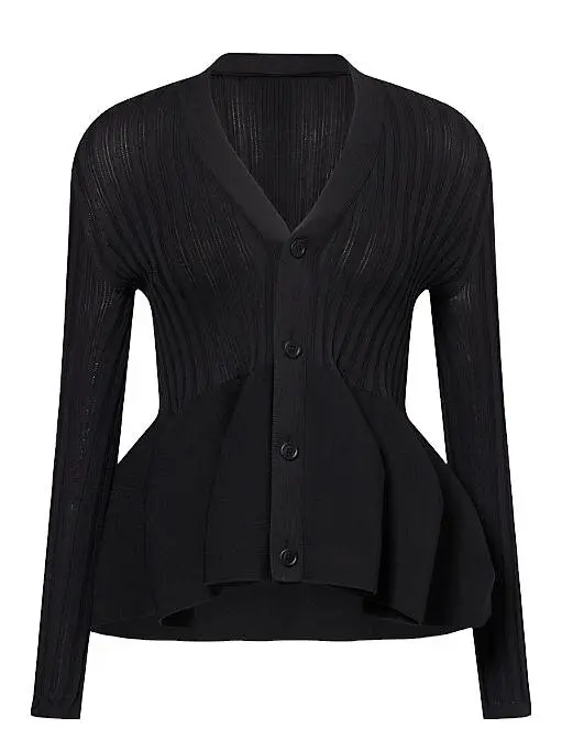 CFCL Pottery V-neck Knitted Cardigan - Black